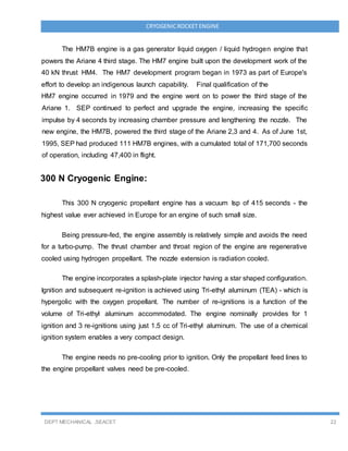 Cyogenic rocket engine report | PDF
