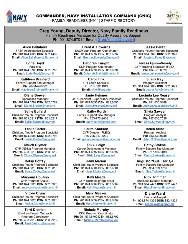 Cyp cnic staff directory december 2011 | PDF | Business | Business and ...