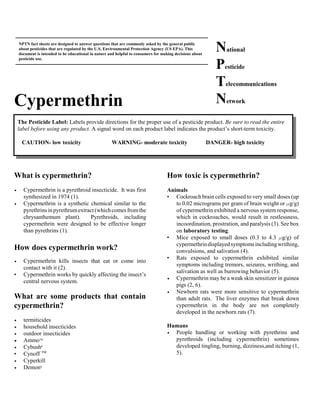 Cypermethrin a pesticide | PDF