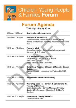 Cypf draft forum agenda 24 05-16 | PDF