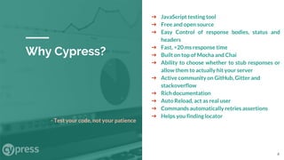 Why you should switch to Cypress for modern web testing? | PPT