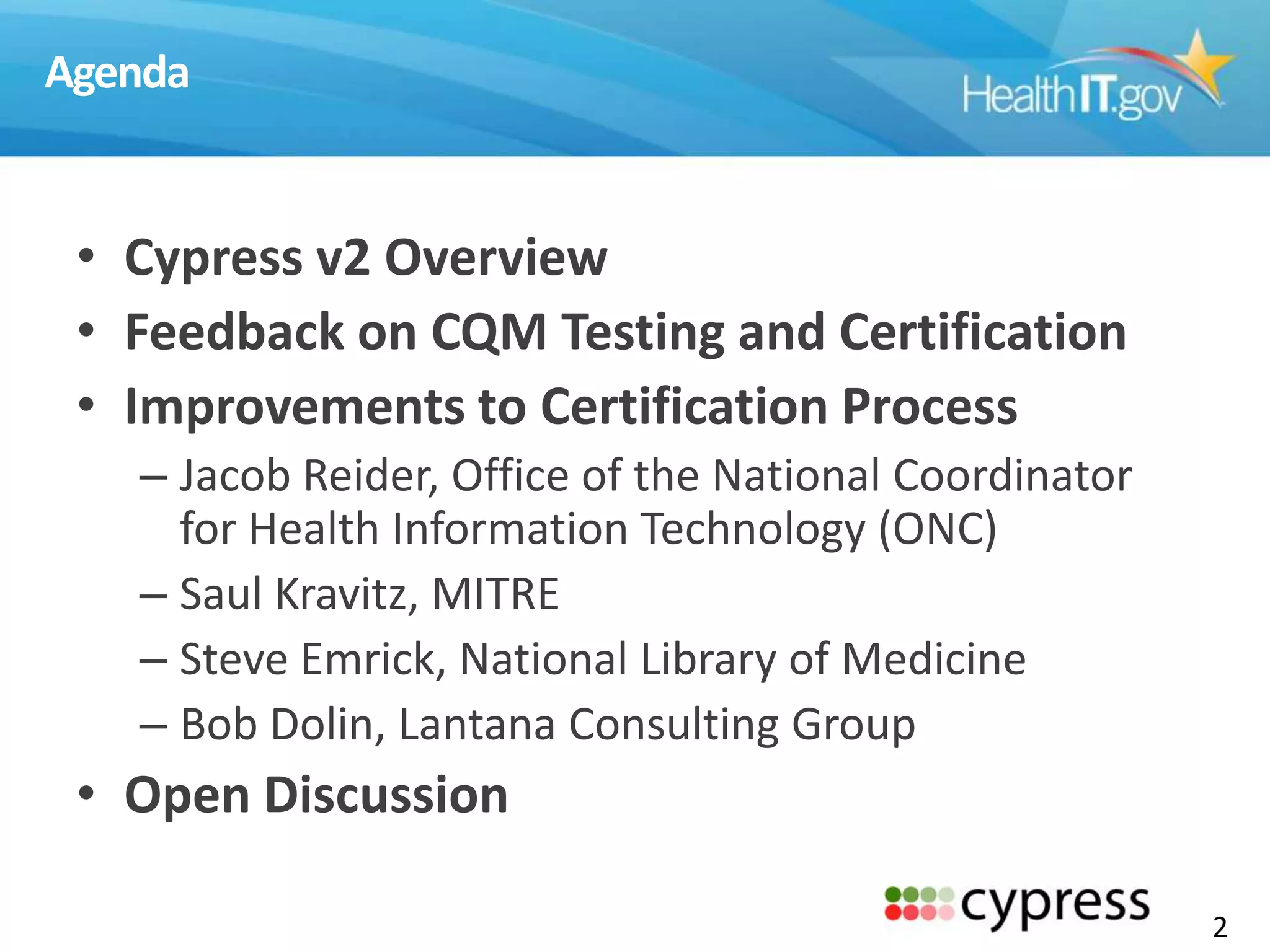 Cypress/VSAC Presentation at HIMSS13 | PPT