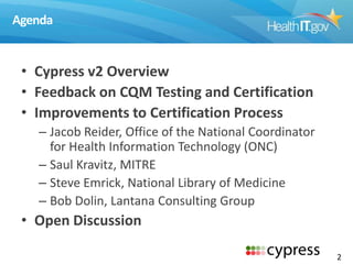 Cypress/VSAC Presentation at HIMSS13 | PPT