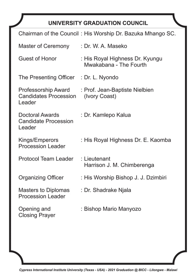 Cypress international graduation_programme | PDF