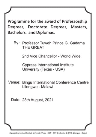 Cypress international graduation_programme | PDF
