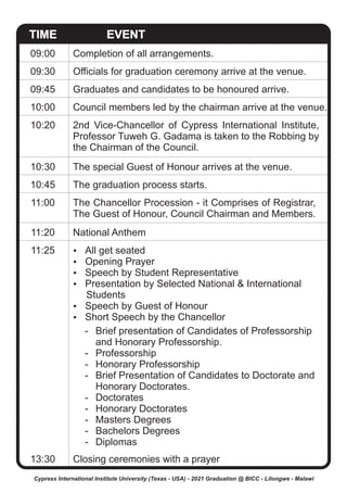 Cypress international graduation_programme | PDF