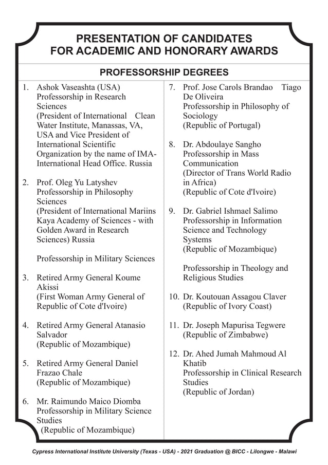 Cypress international graduation_programme | PDF