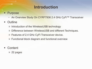An Overview Study On 2.4 GHz CyFi® Transceiver CYRF7936 | PPT