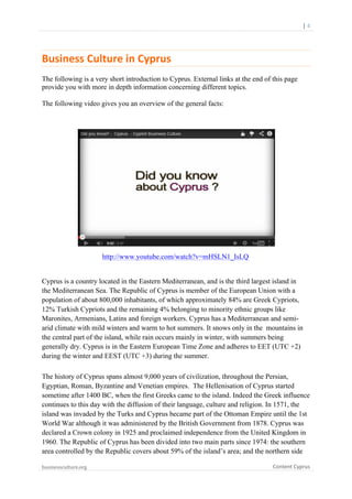 Cypriot business culture guide - Learn about Cyprus | PDF