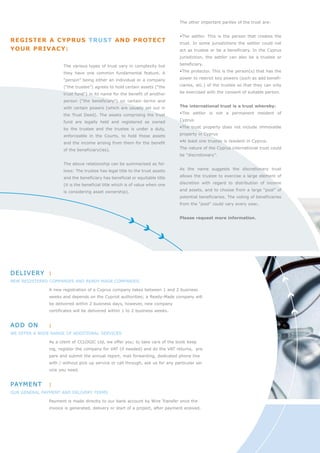 Cyprus Company Formation | PDF | Business Banking & Finance | Business