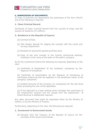 Cyprus Citizenship & Passport Programe | PDF