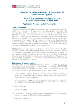 Cyprus Citizenship & Passport Programe | PDF