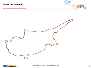 Cyprus map, Cyprus outline map, Cyprus editable map, Cyprus PowerPoint ...