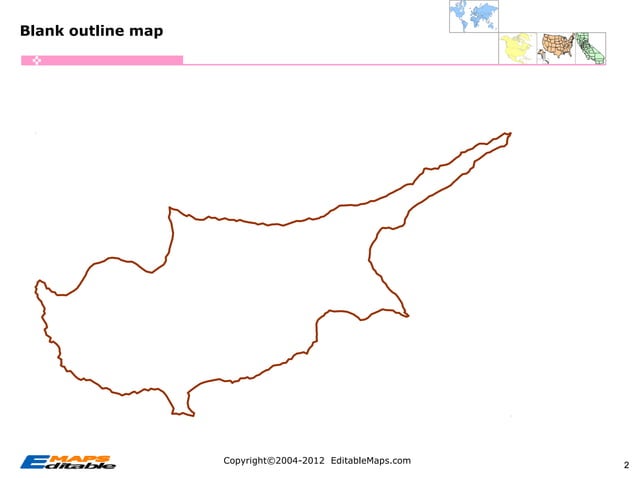 Cyprus map, Cyprus outline map, Cyprus editable map, Cyprus PowerPoint ...