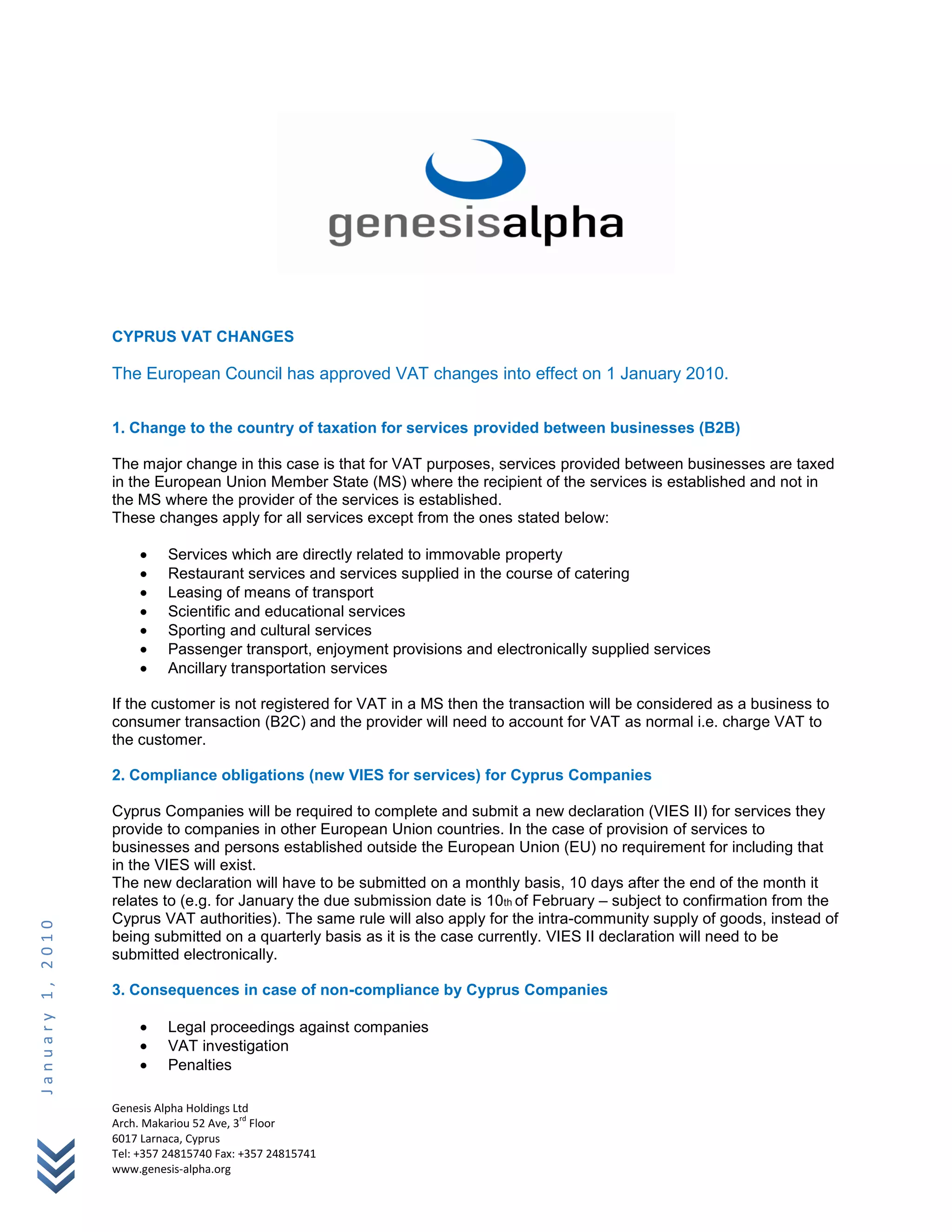 Cyprus Vat Changes | PDF