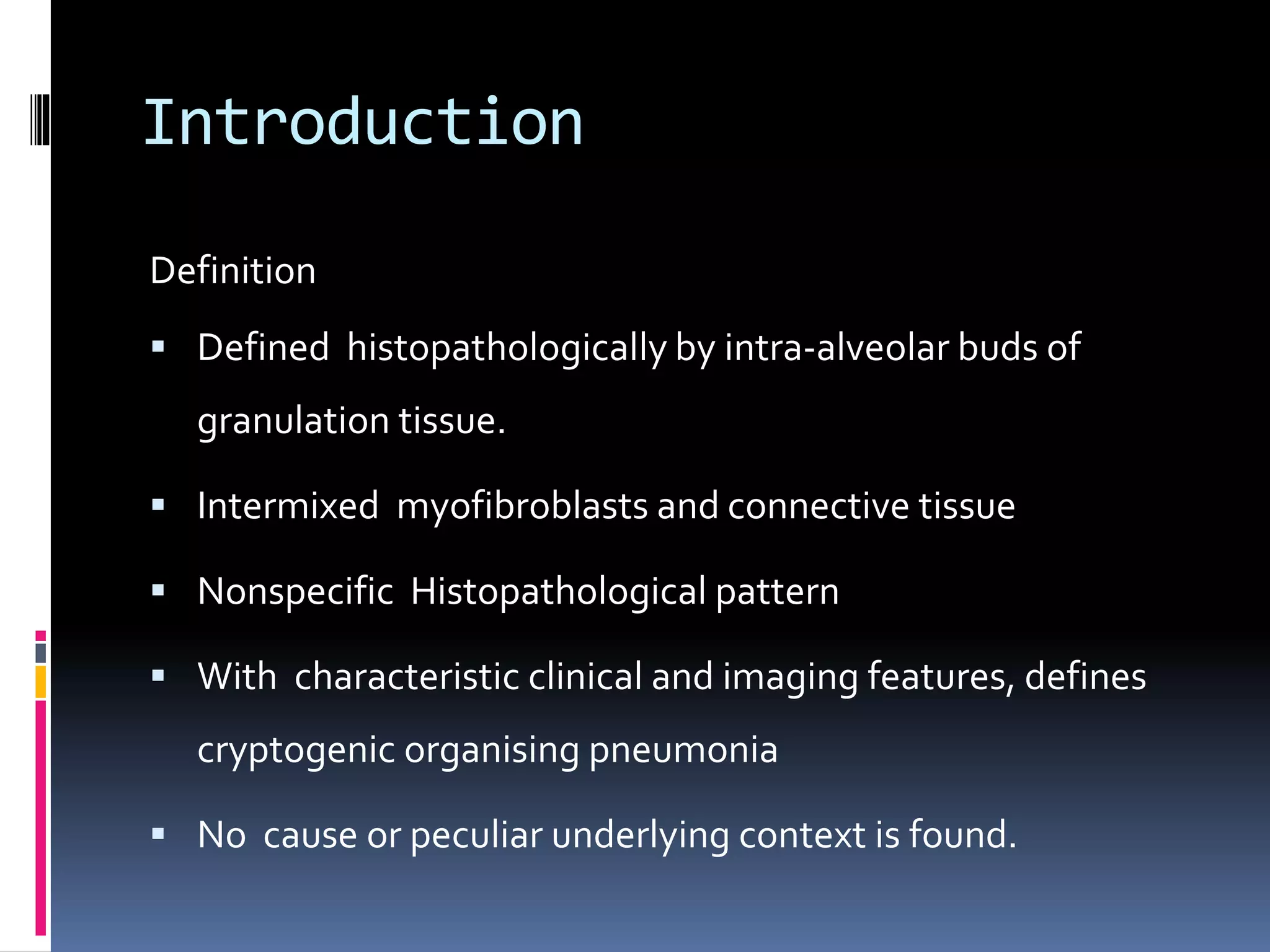 Cyptogenic orgnaising pneumonia | PPTX