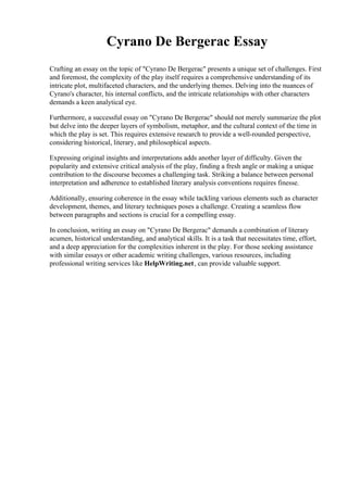Cyrano De Bergerac Essay.pdf