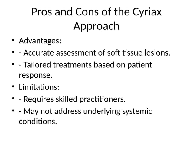 Cyriax_Technique_Presentation physiotherapy | PPTX