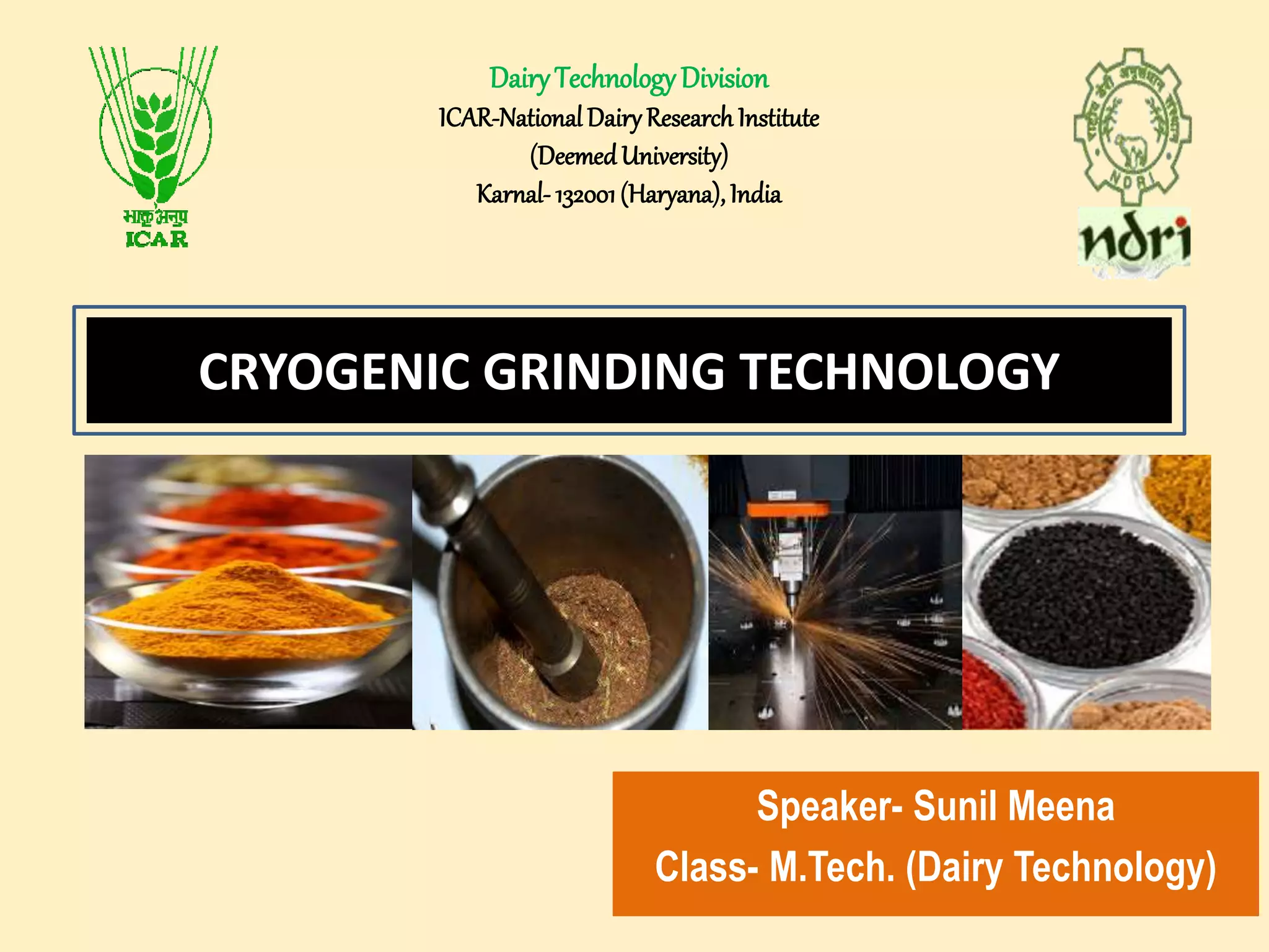 Cyrogenic grinding application in food by sunil meena | PPTX