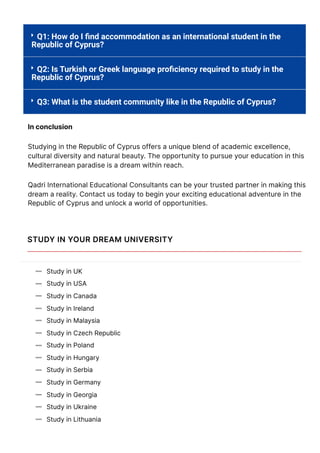 Discover Premier Education: Study in Cyprus for a Bright Future | PDF