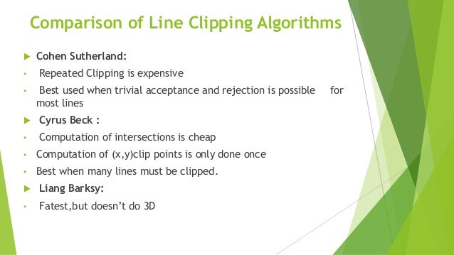 Cyrus beck and liang-barsky clipping algorithm