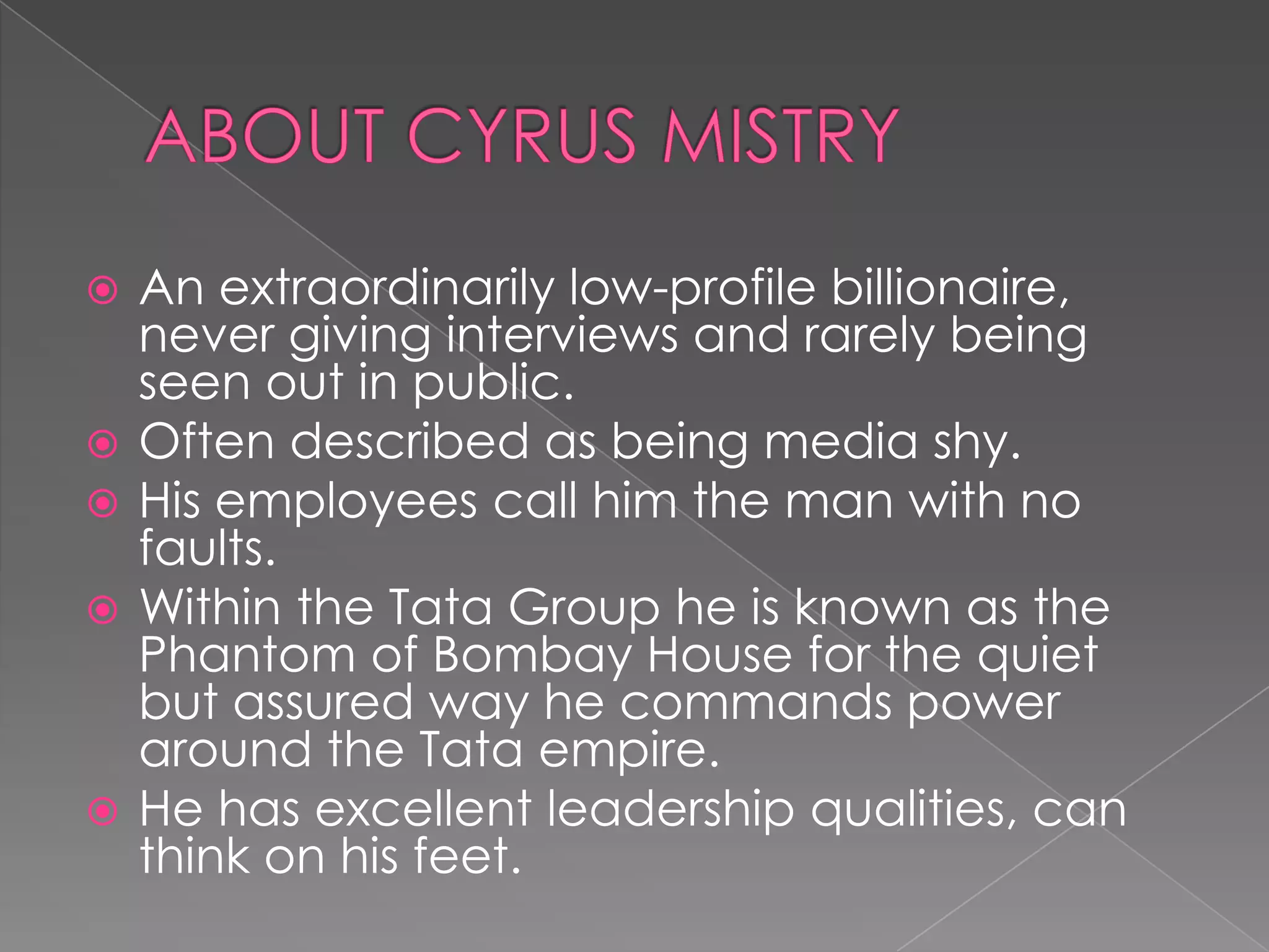 Cyrus pallonji mistry | PPT