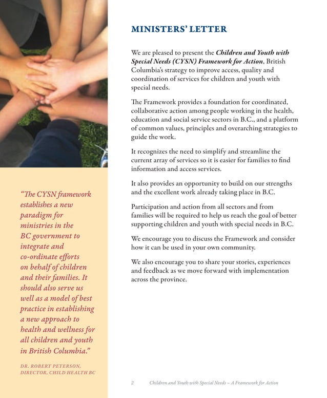 CYSN Framework For Action | PDF | Special Needs Kids | Parenting