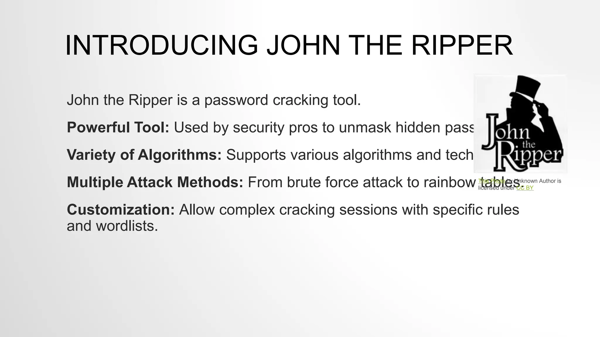 CYS Project Presentation on using johnny and john the ripper | PPTX