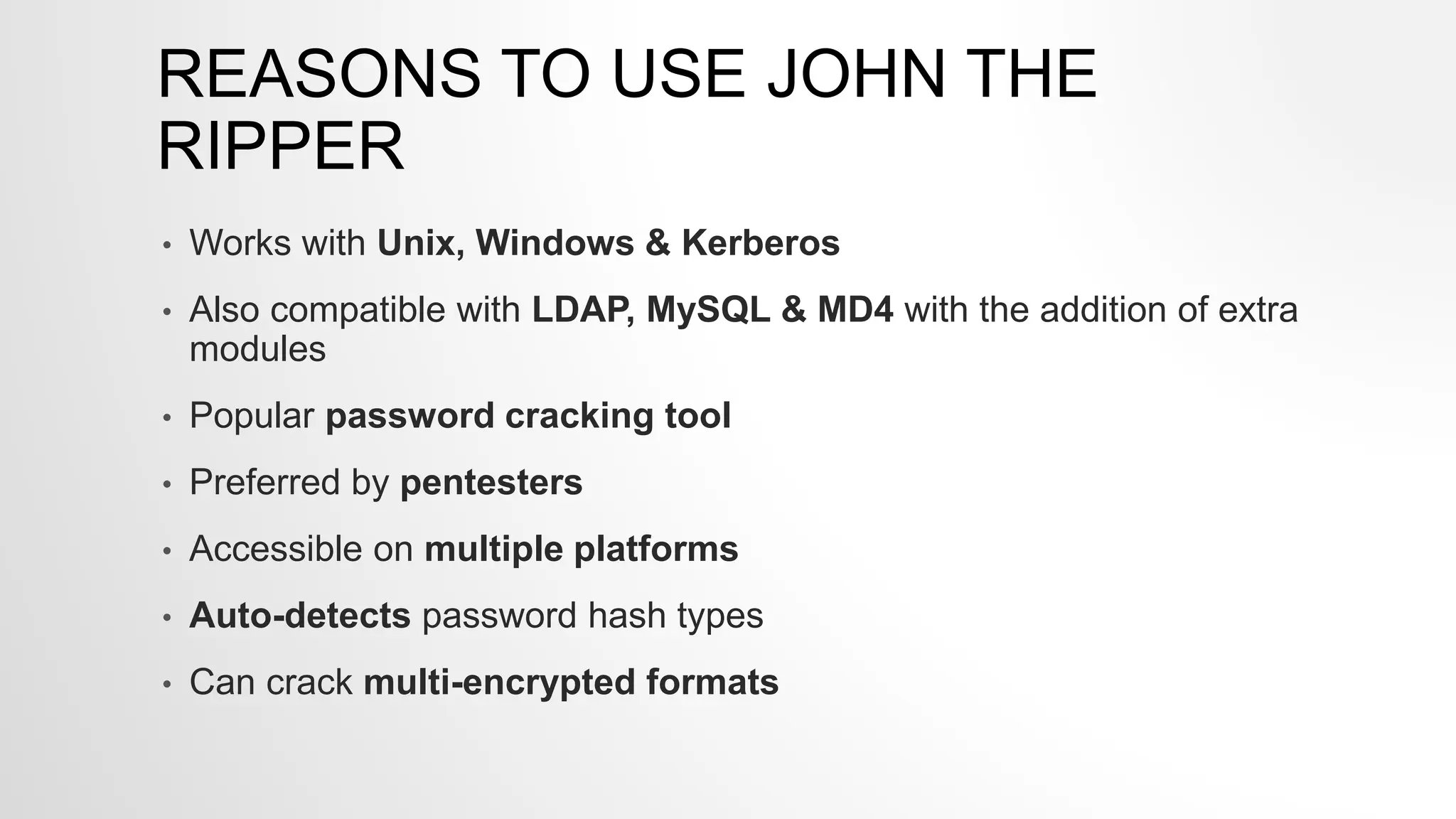 CYS Project Presentation on using johnny and john the ripper | PPTX