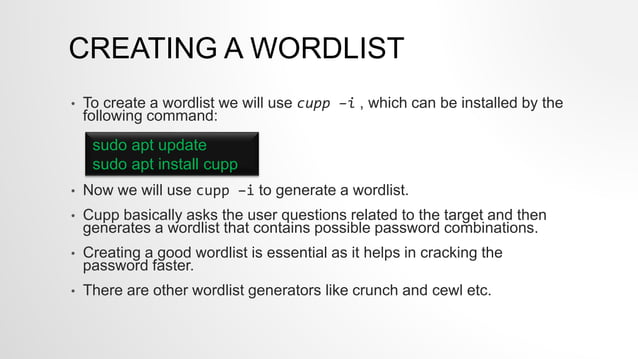 CYS Project Presentation on using johnny and john the ripper | PPTX