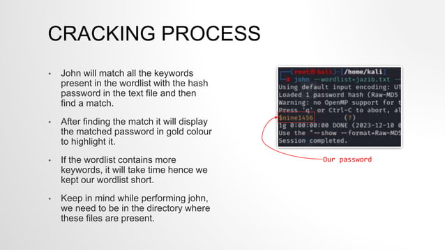CYS Project Presentation on using johnny and john the ripper | PPTX