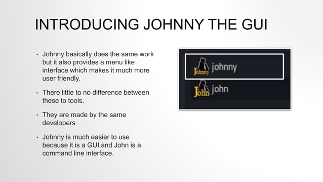 CYS Project Presentation on using johnny and john the ripper | PPTX