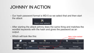 CYS Project Presentation on using johnny and john the ripper | PPTX