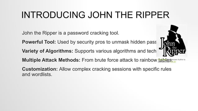 CYS Project Presentation on using johnny and john the ripper | PPTX