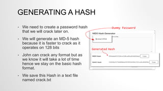 CYS Project Presentation on using johnny and john the ripper | PPTX