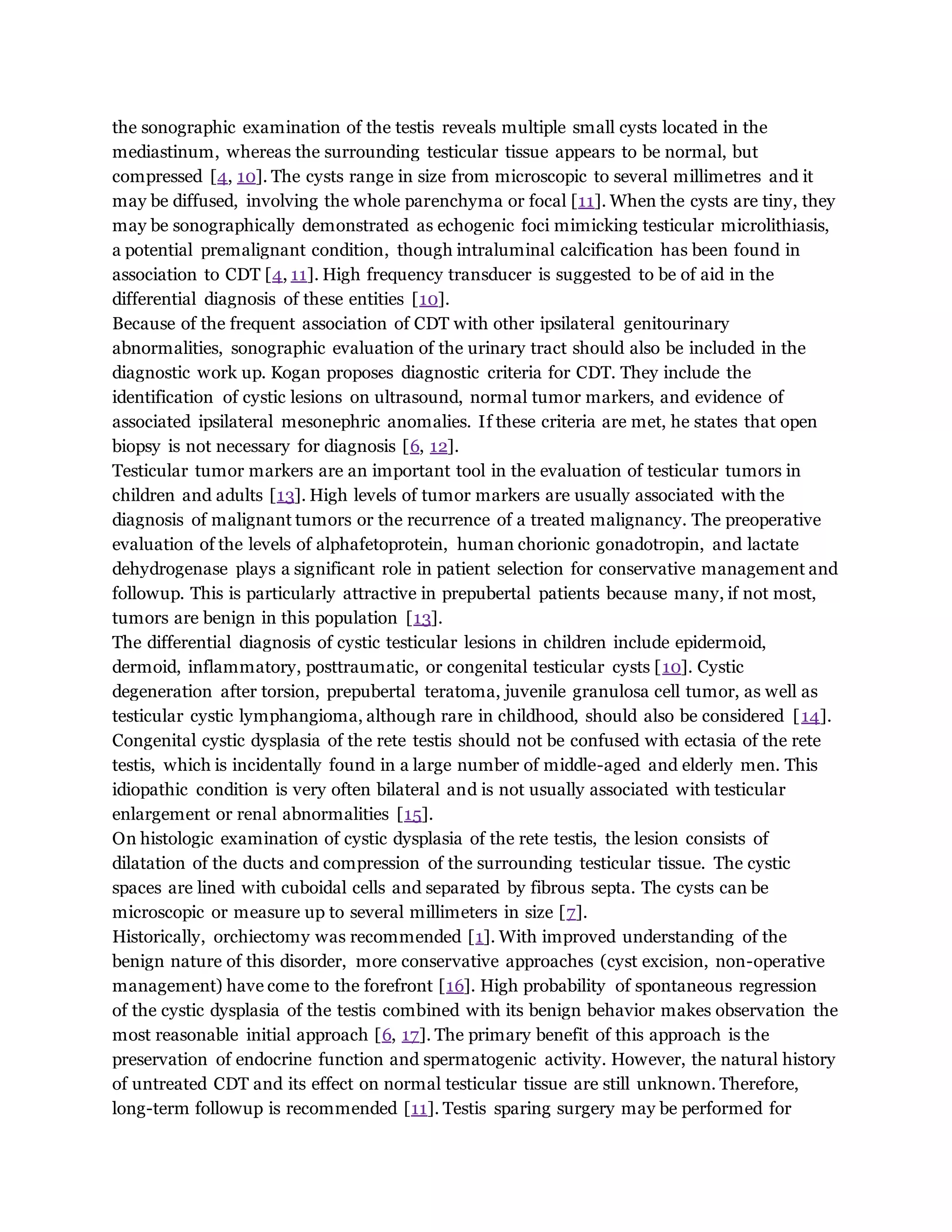Cystic Dysplasia of the Rete Testis | DOCX