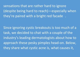 Cystic Acne | Dermatologist-Approved Guide to Treating | PDF