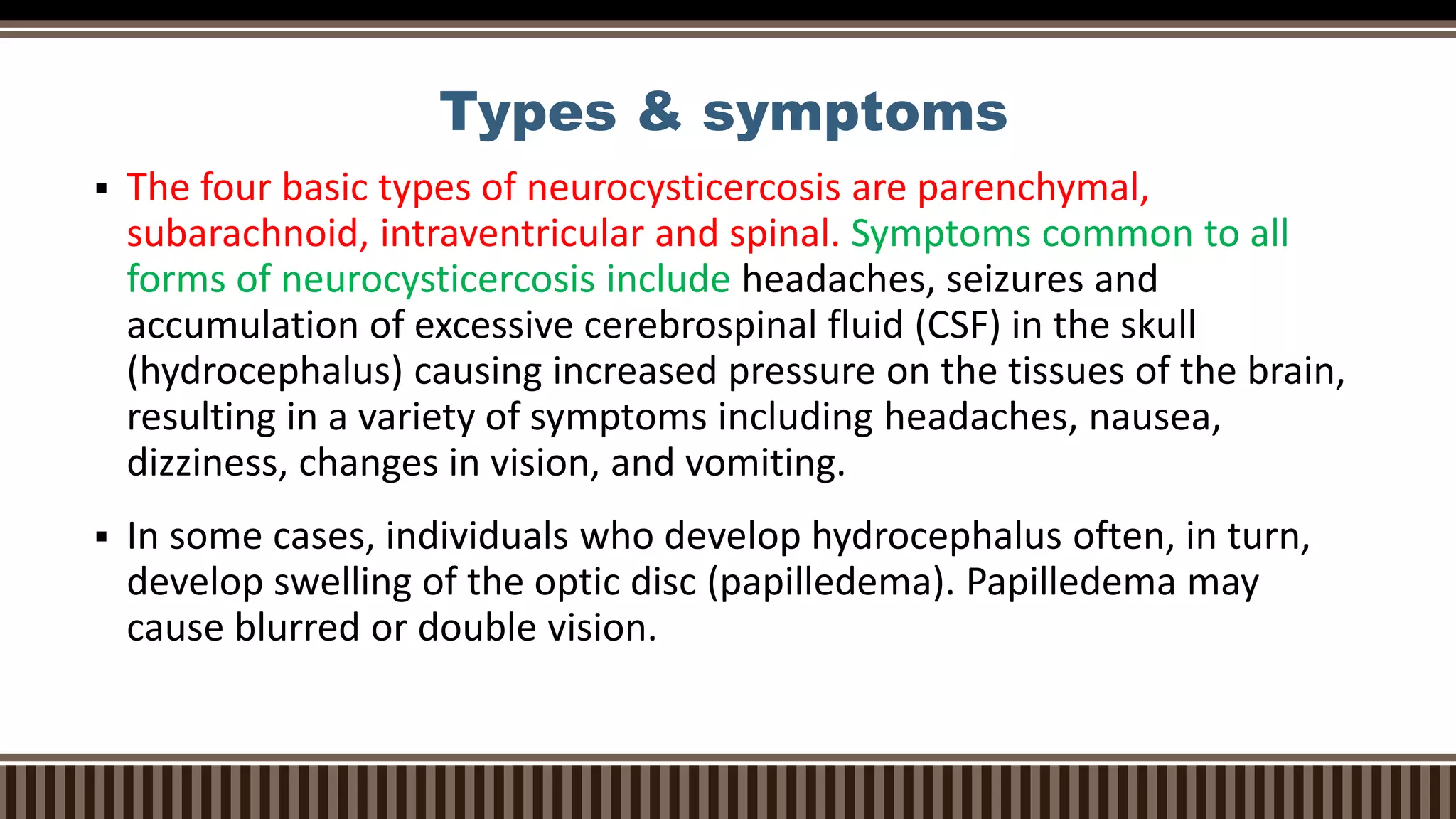 Cysticercosis -types symptoms| management |prevention (medical notes ...