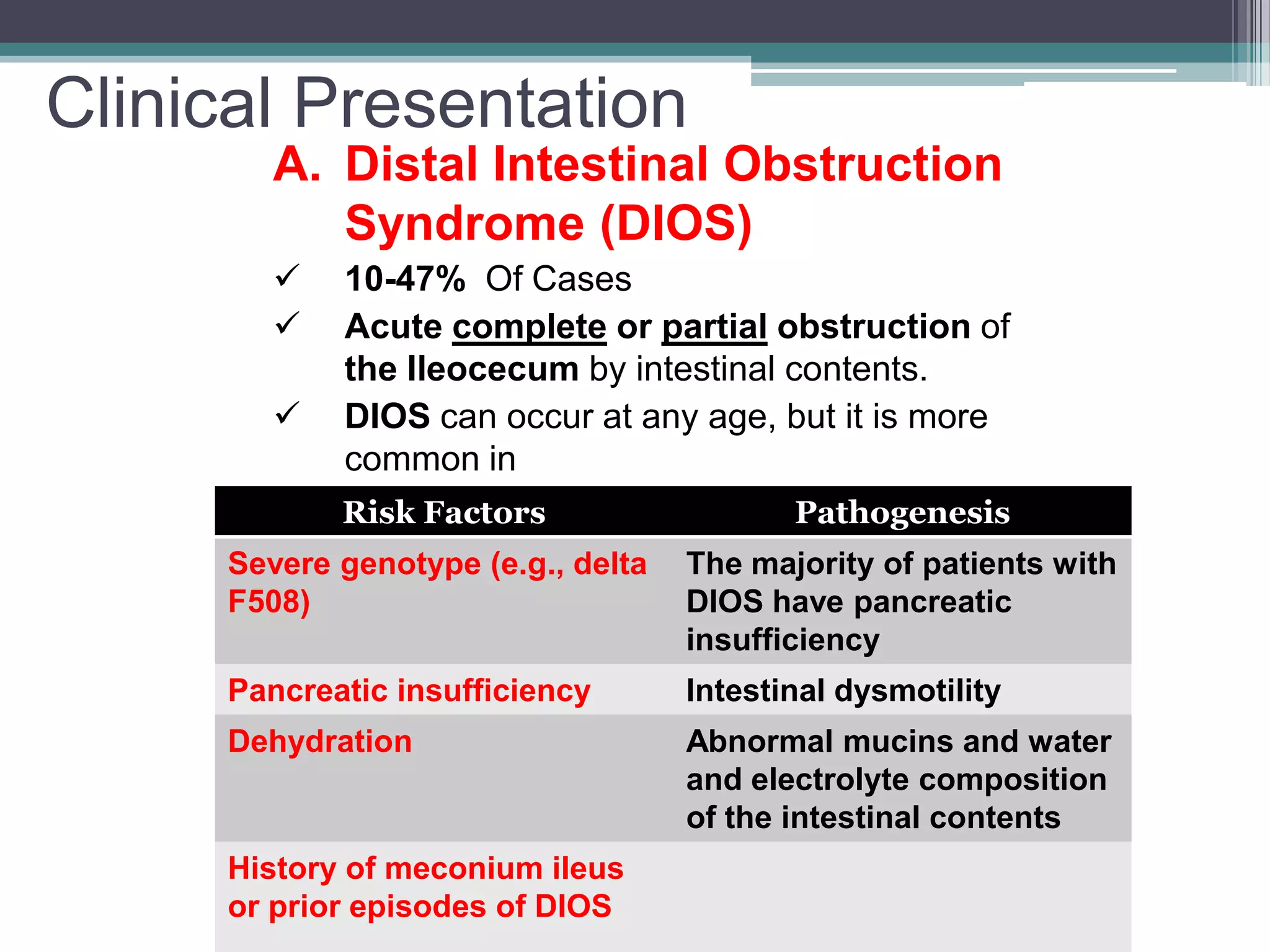 Cystic Fibrosis "Overview of Gastrointestinal Diseases" | PPTX