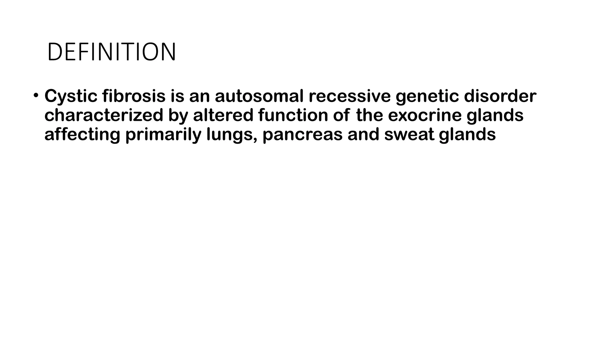 CYSTIC FIBROSIS presentation by Dr.D.Rajan | PPTX