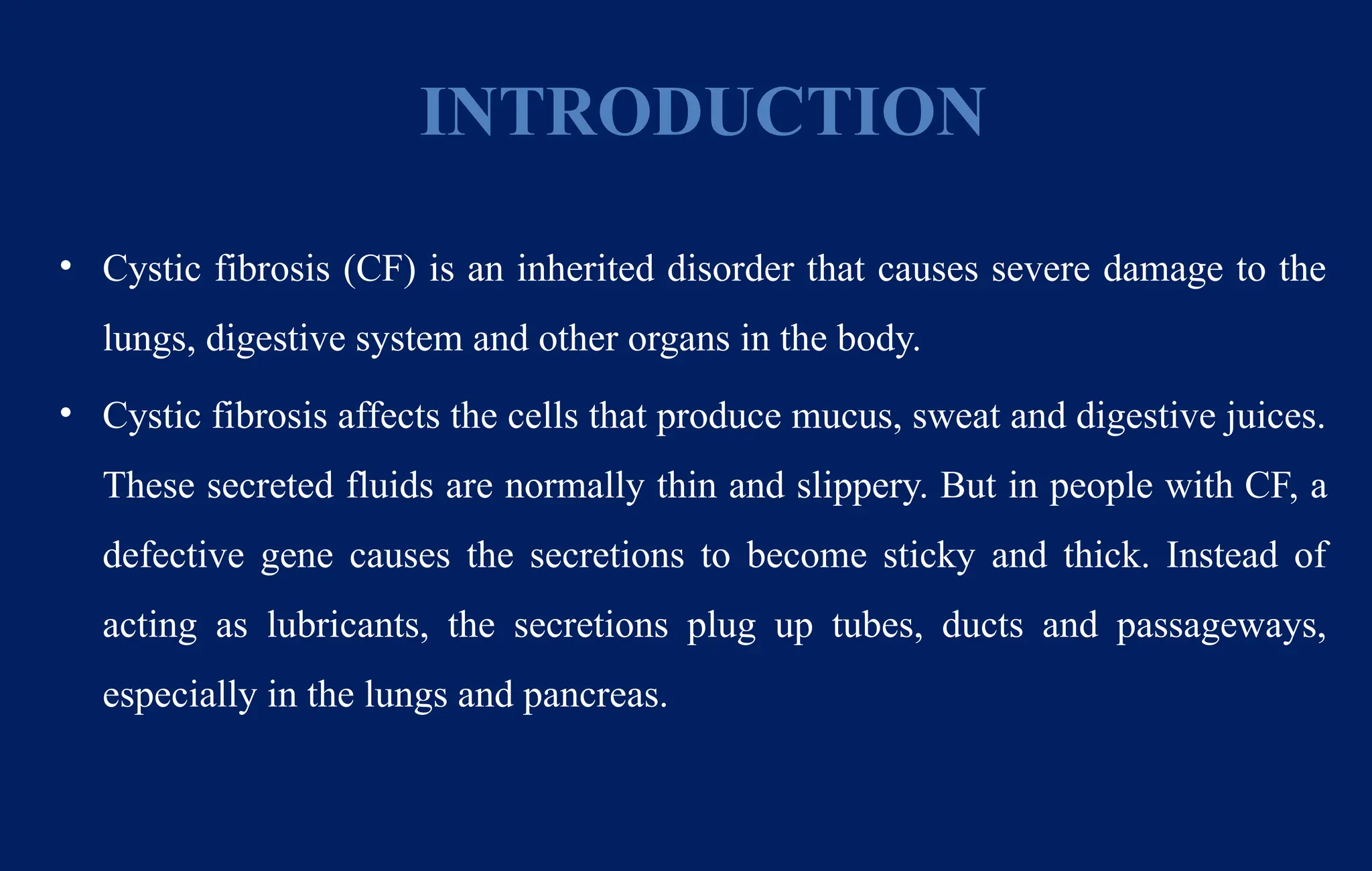 CYSTIC FIBROSIS - TYPES CAUSES AND FUNCTIONAL CLASSES OF CFTR GENE ...