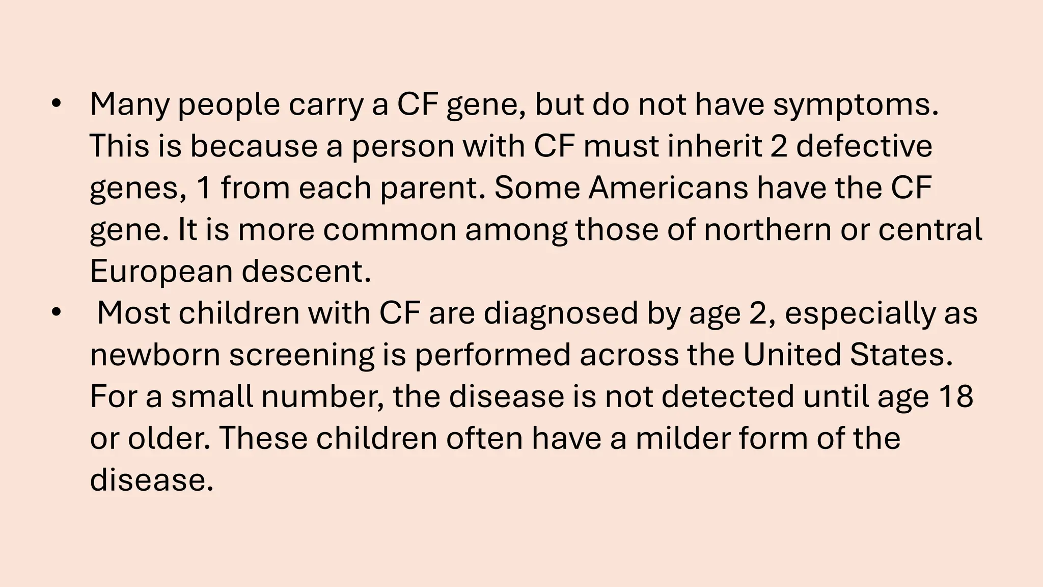 cystic fibrosis:it is a autosomal recessive disease | PDF
