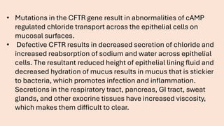 cystic fibrosis:it is a autosomal recessive disease | PDF