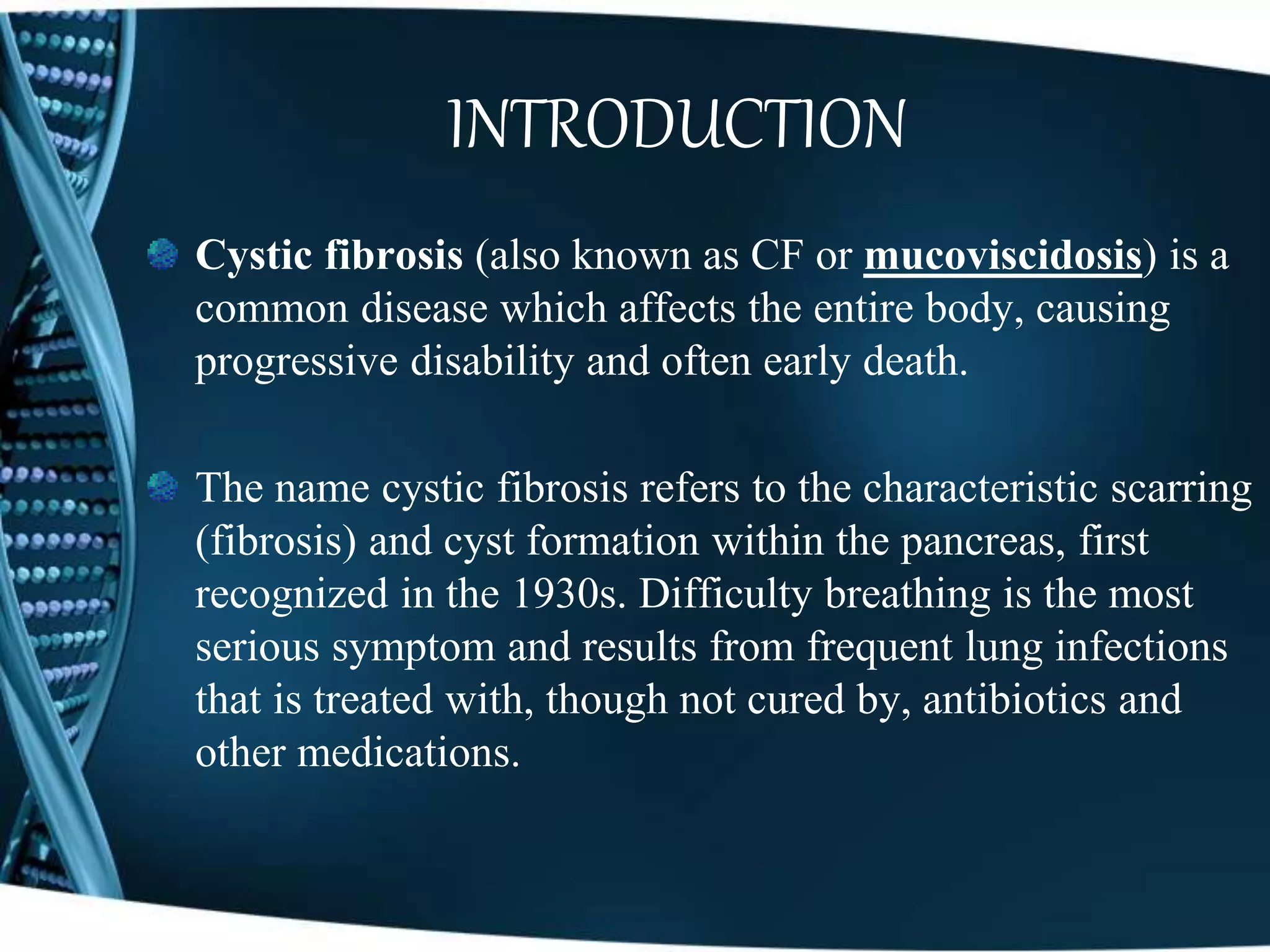 Cystic fibrosis (genetics) | PPTX