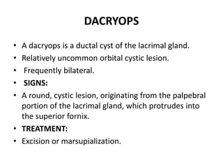 Cystic leisions of orbit | PPTX
