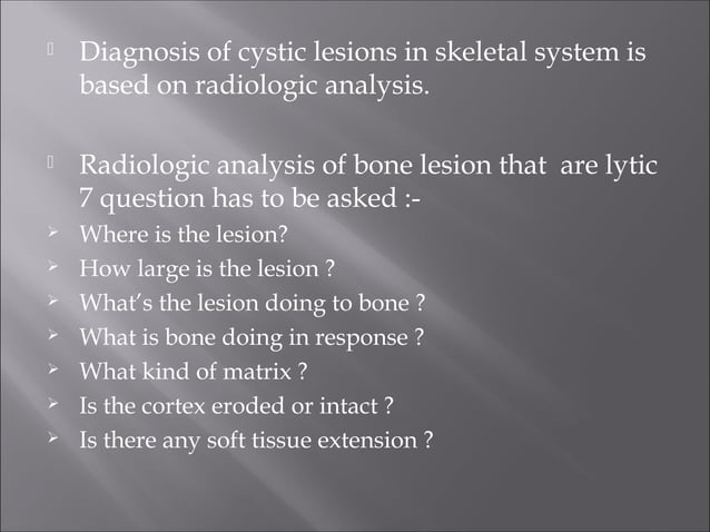 Cystic lesion of bones | PPT