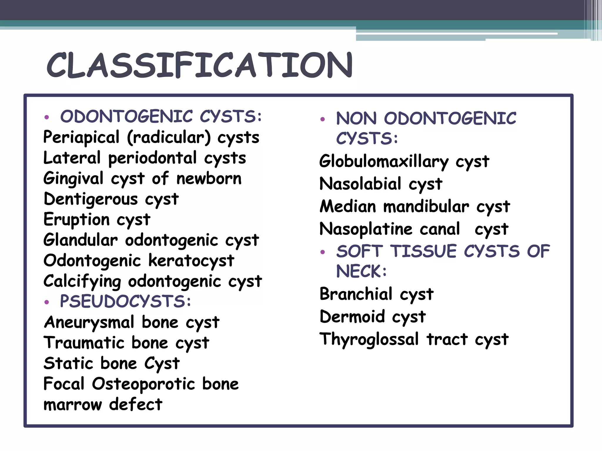 Cystic lesions in oral cavity | PPTX