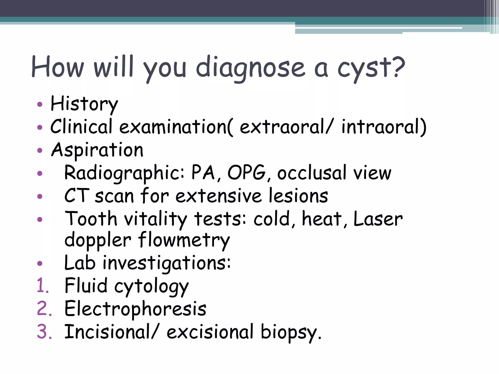 Cystic lesions in oral cavity | PPTX