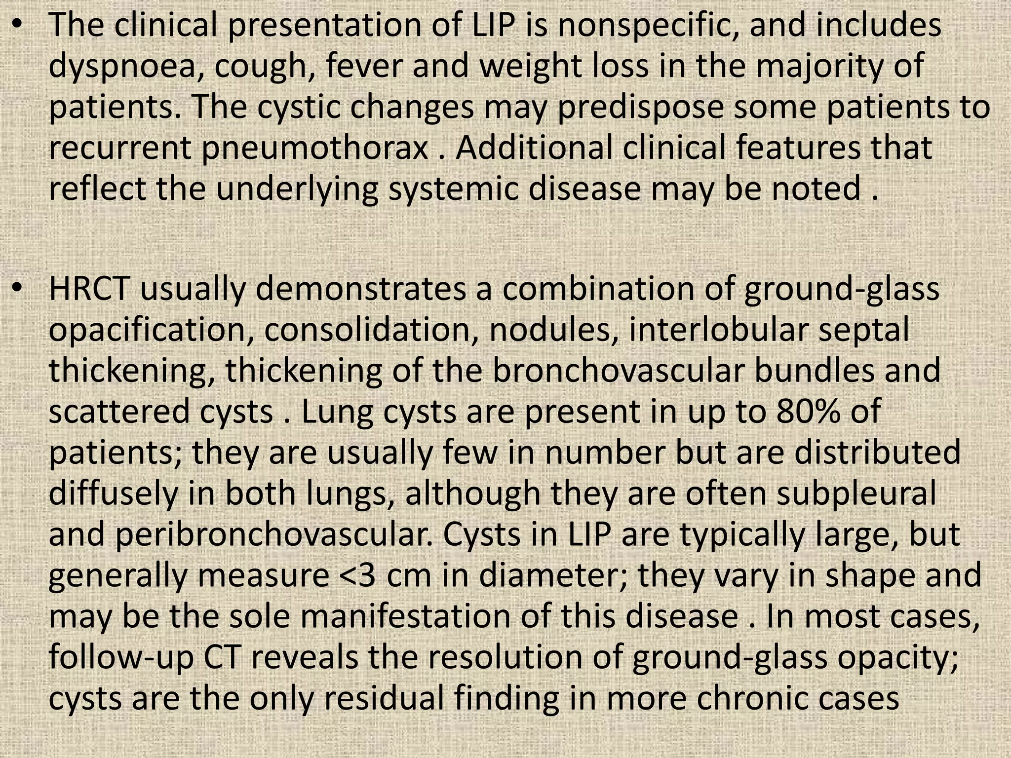 Cystic lung disease | PPTX