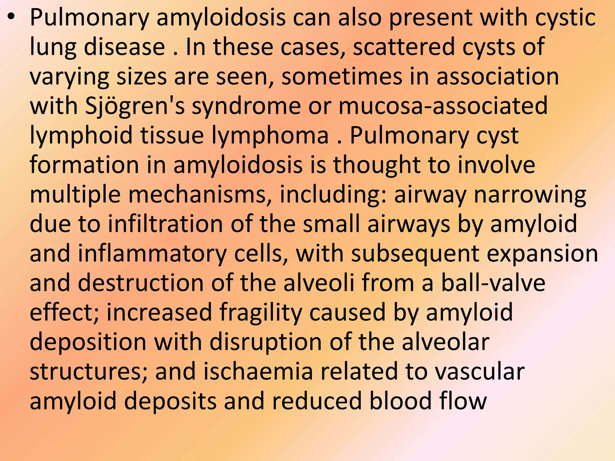 Cystic lung disease | PPTX